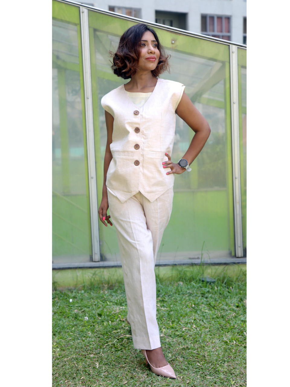 Gentle Beige Pure Linen Co-ord Set – LUSH LAYERS