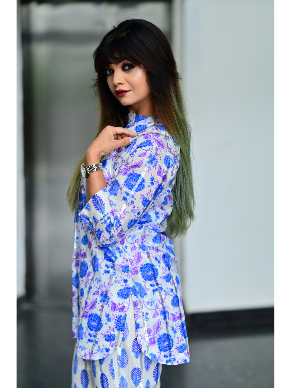 Lurex Pattern Purple Co-ord Set – LUSH LAYERS