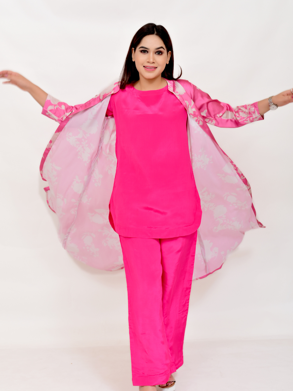 Romance Pink Satin Silk Co-ord Set – LUSH LAYERS