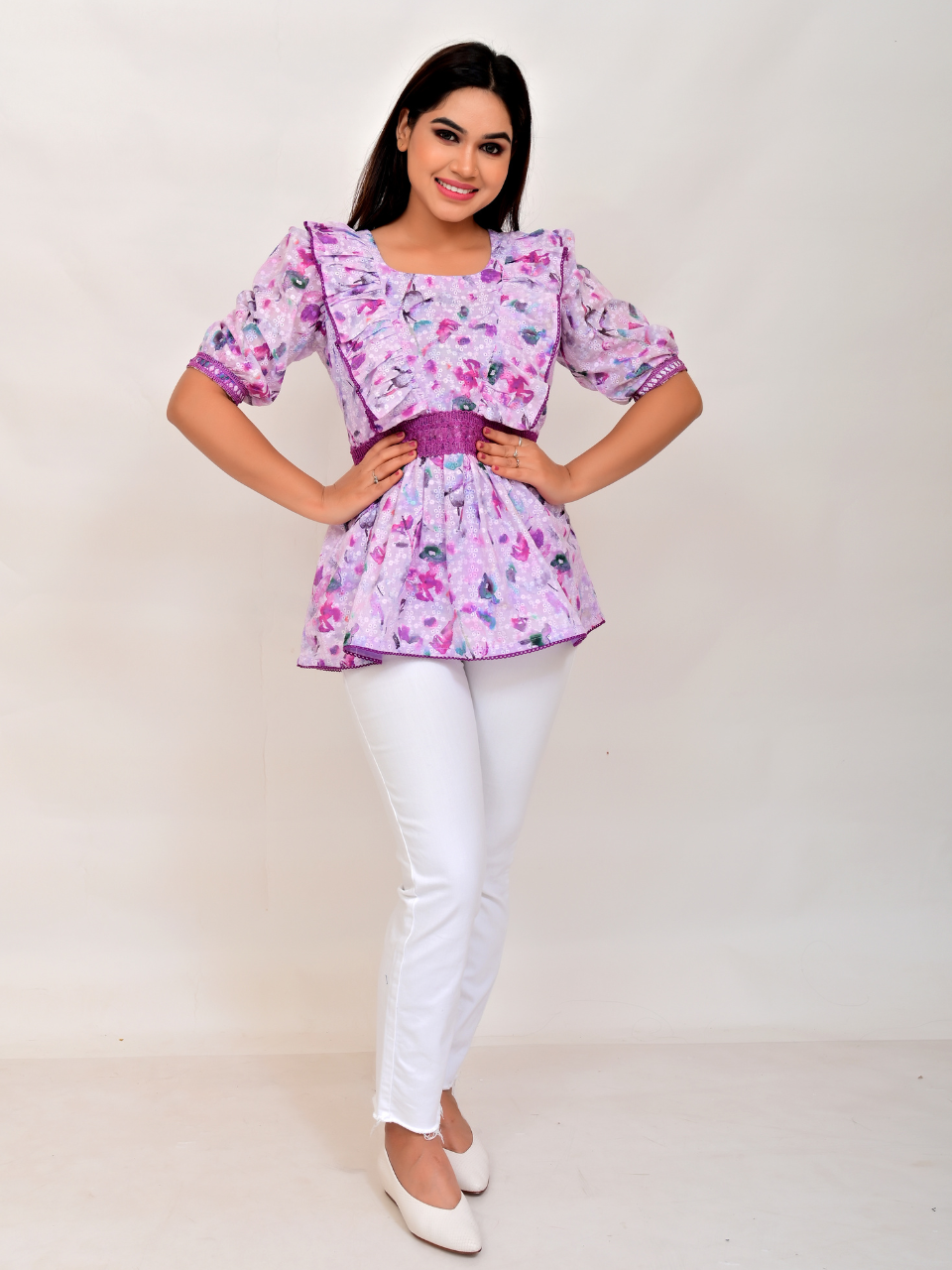 Purple Schiffli Frill Top – LUSH LAYERS