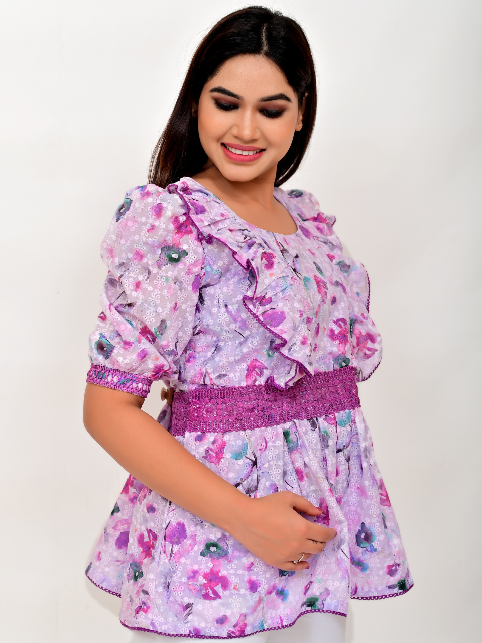 Purple Schiffli A Frill Top – LUSH LAYERS